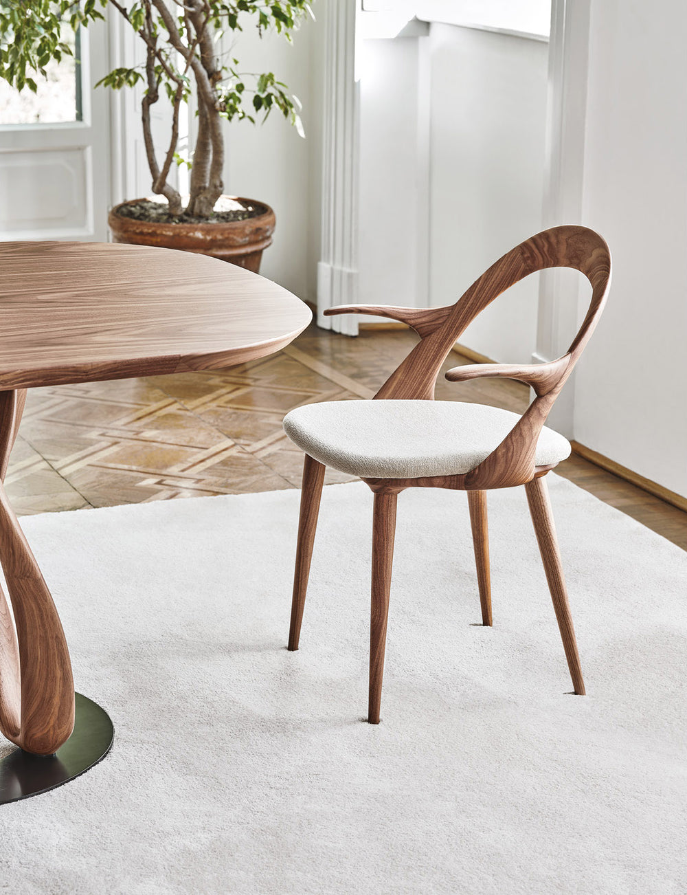 Ester dining chair with armrests